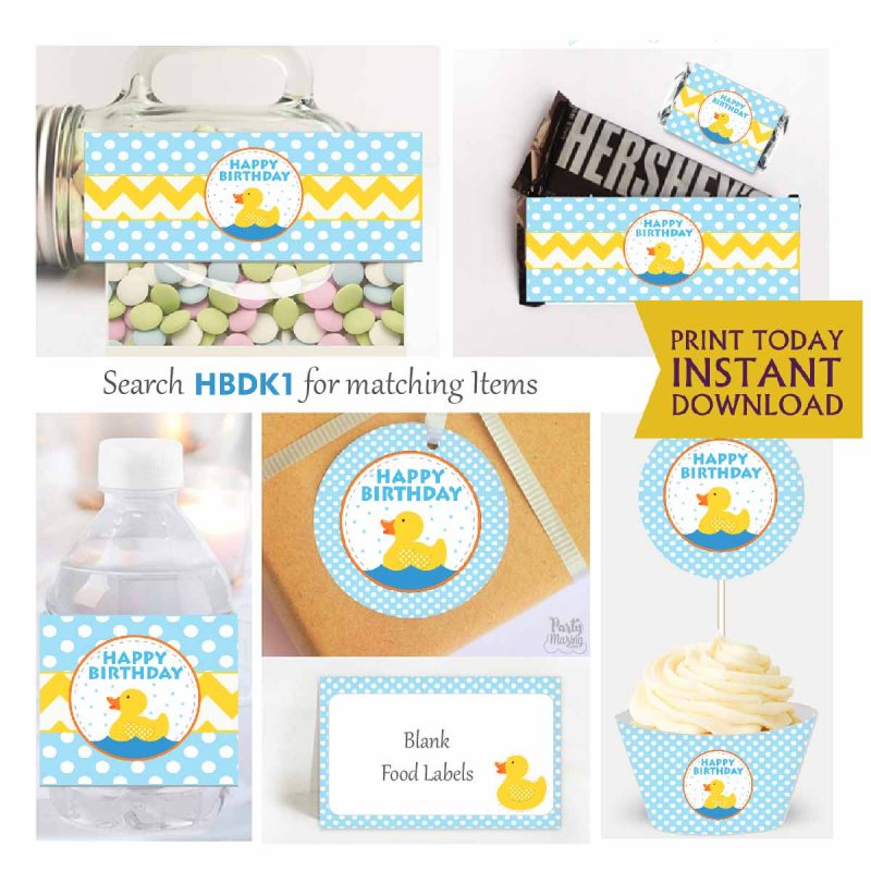 Rubber Ducky Printable Birthday Party Set – Partymazing.com
