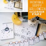 Free Cute Spider and Bat Halloween Coloring Page F003 – Partymazing.com