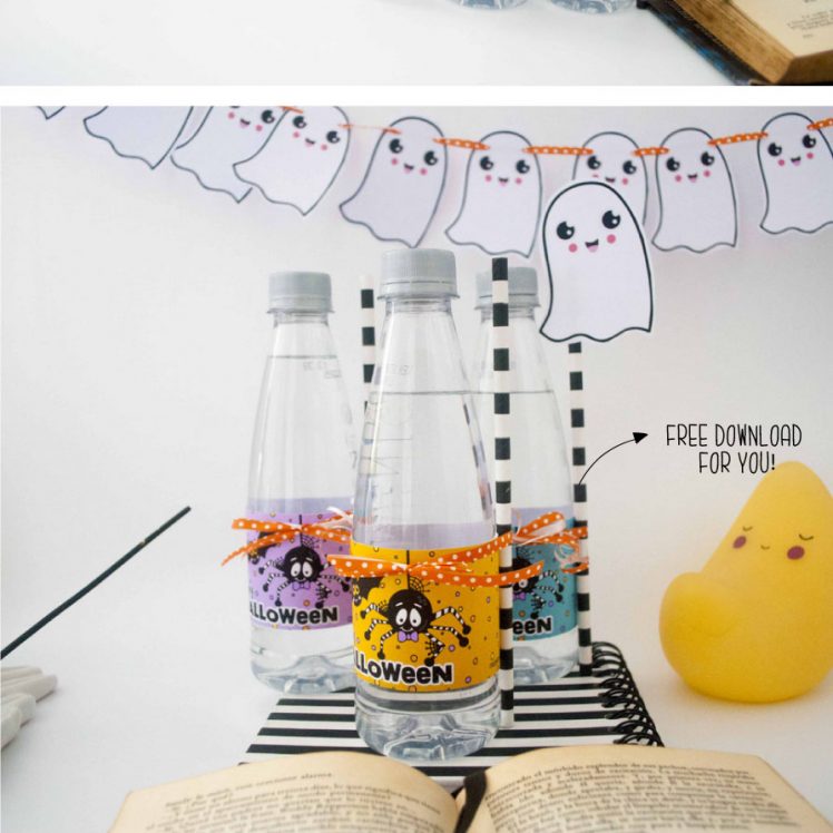 Free Happy Halloween Printable Water Bottle Labels F002 – Partymazing
