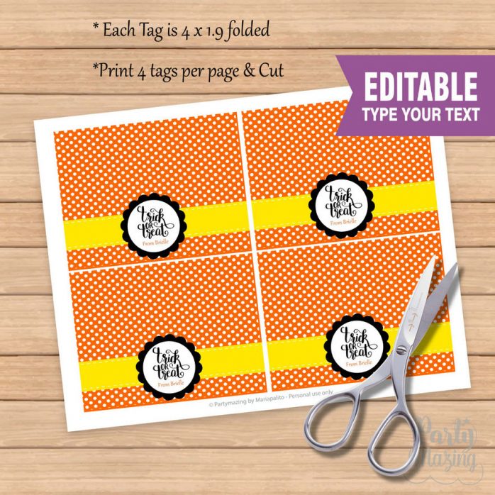 Editable Trick or Treat Bag Topper| Printable Halloween Treat Bags ...