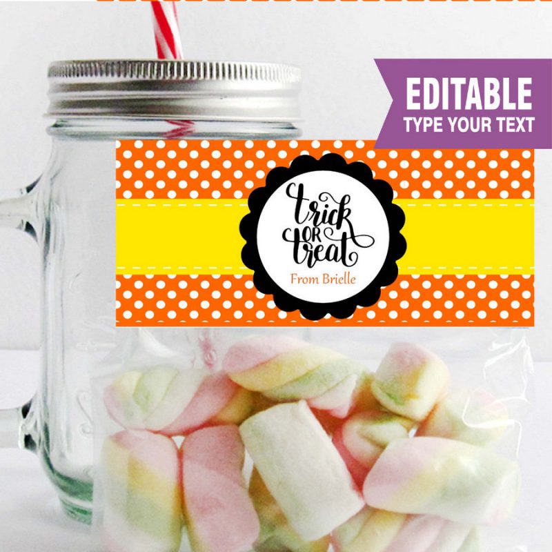 Editable Trick or Treat Bag Topper| Printable Halloween Treat Bags ...
