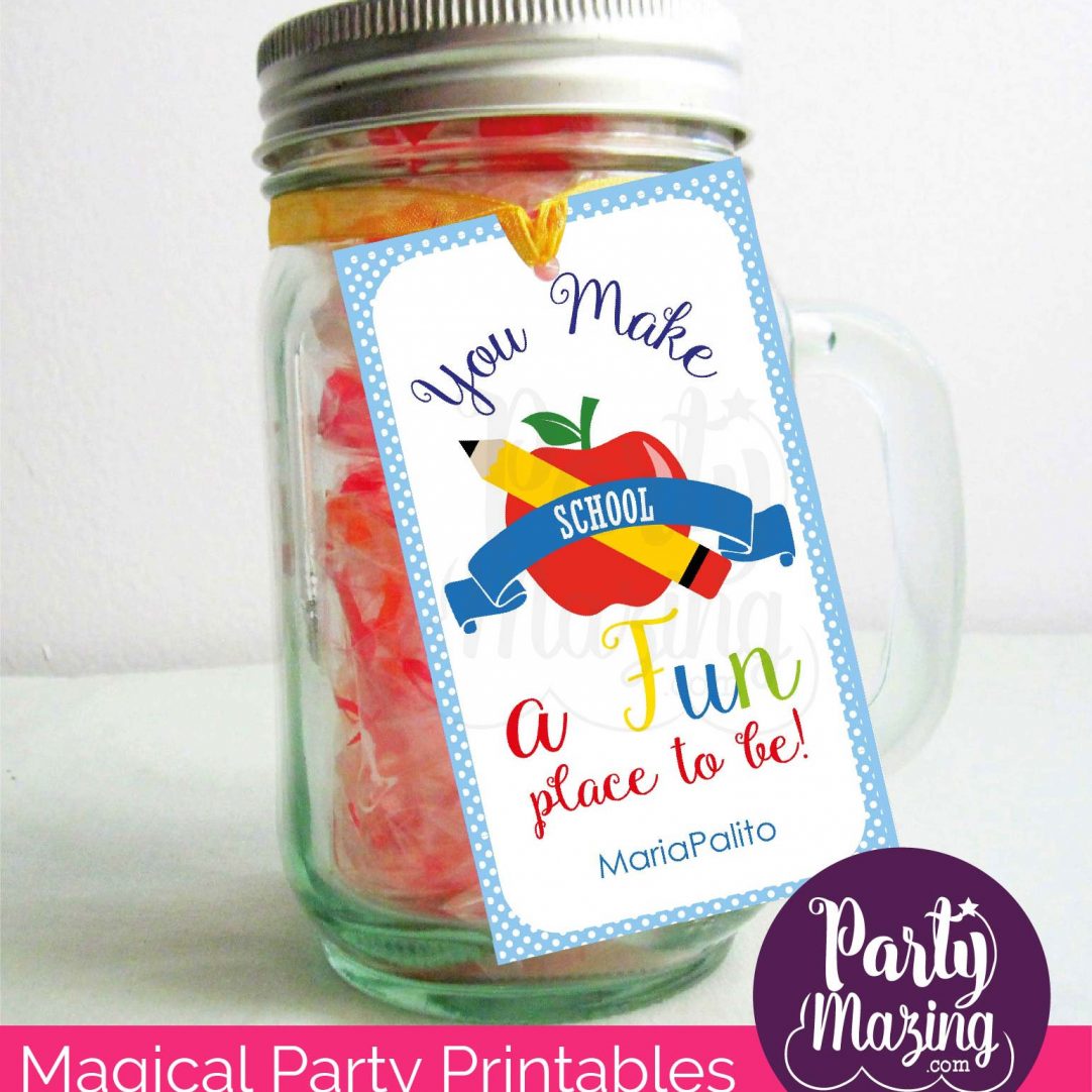 School a Fun Place Printable Gift Thank You Tag | PK12| E114 - Partymazing