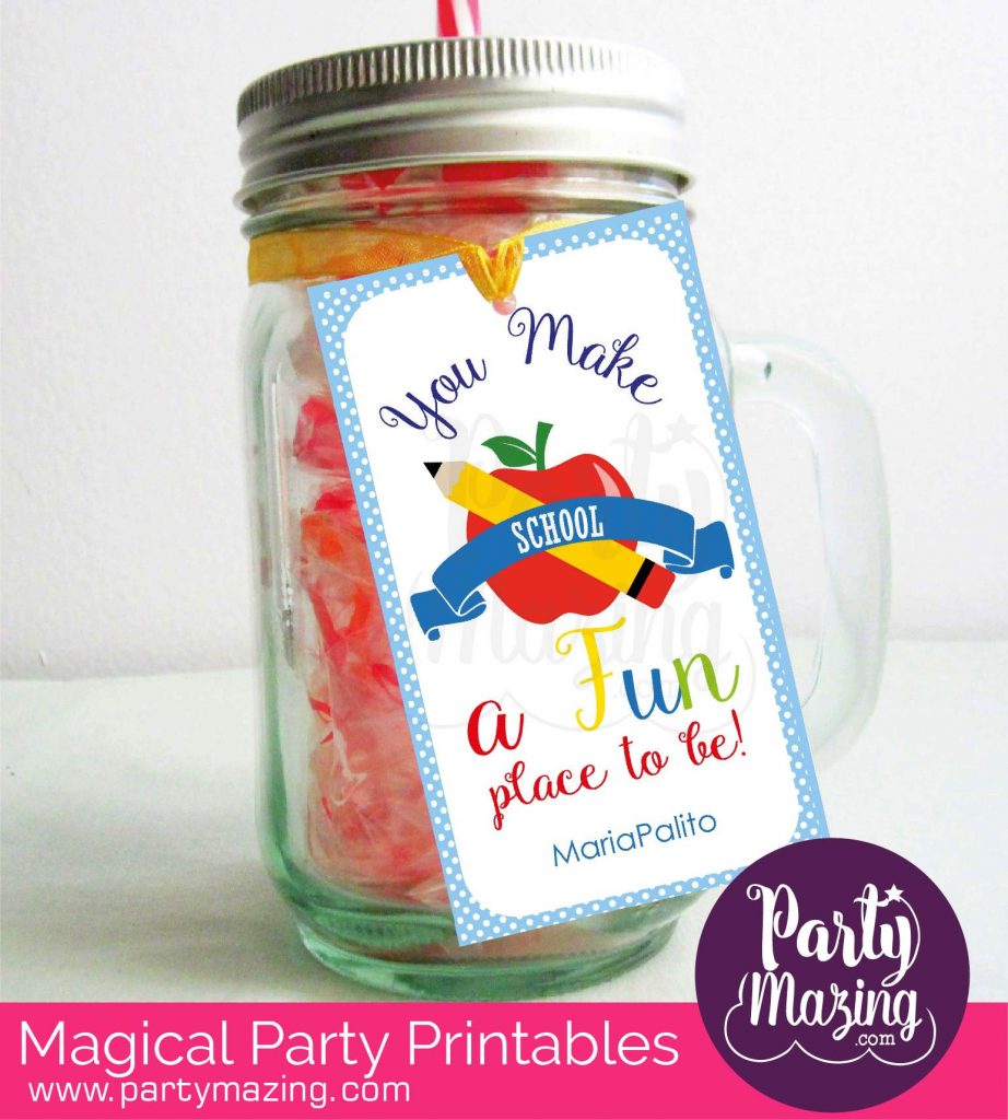 School a Fun Place Printable Gift Thank You Tag | PK12| E114 ...