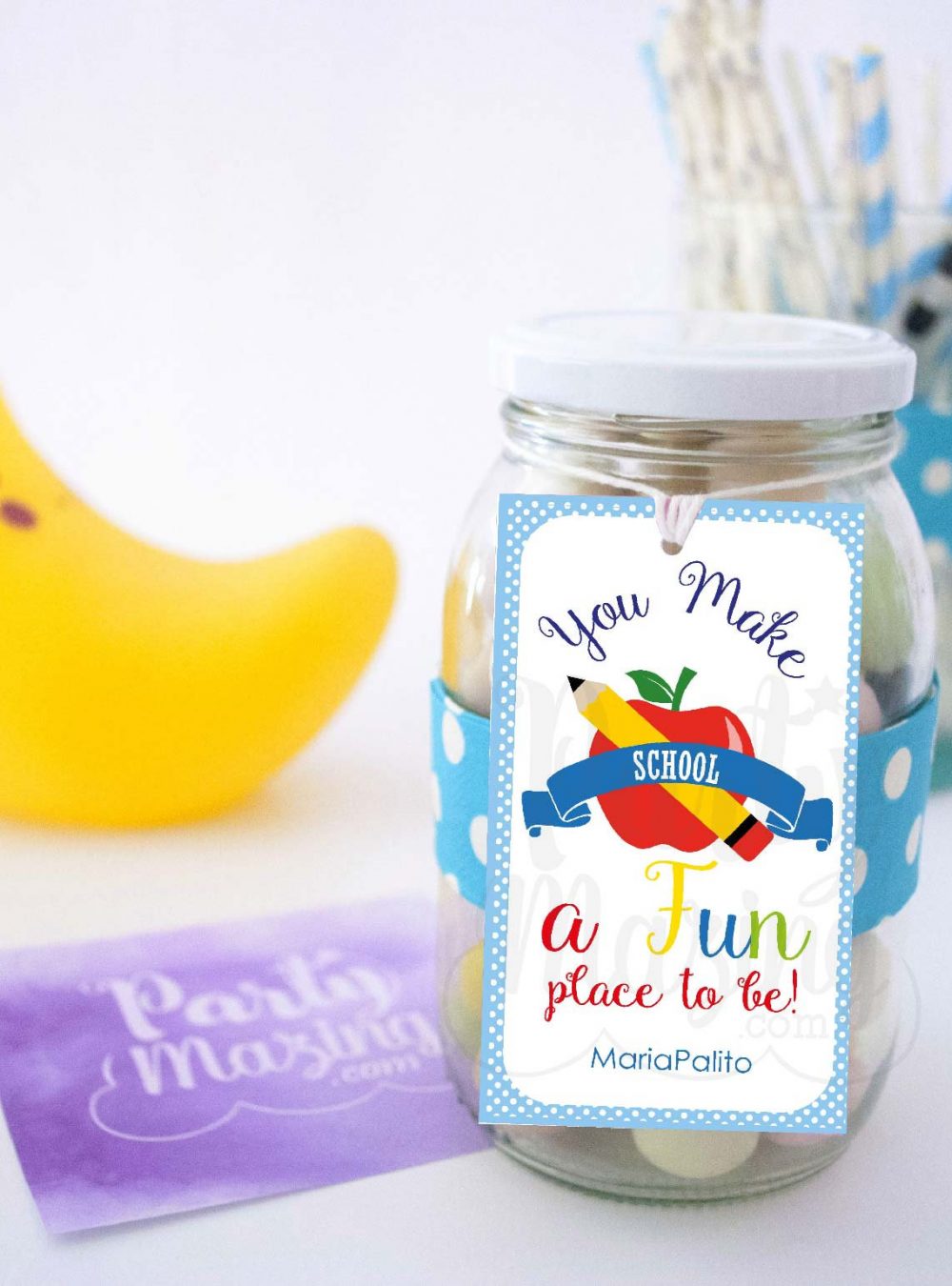 School a Fun Place Printable Gift Thank You Tag E114 - Partymazing