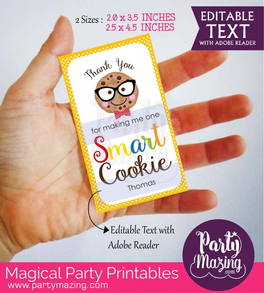 Smart Cookie Printable Teacher Tag | PK12 | E111 – Partymazing.com