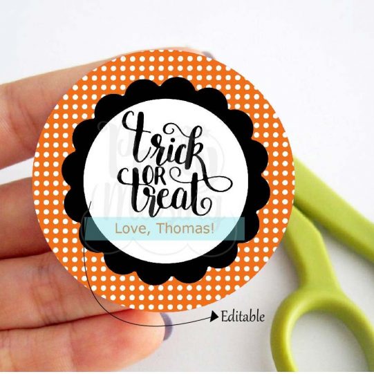 Editable Trick or Treat Halloween Party Favor Tags| Printable Treat Bag ...