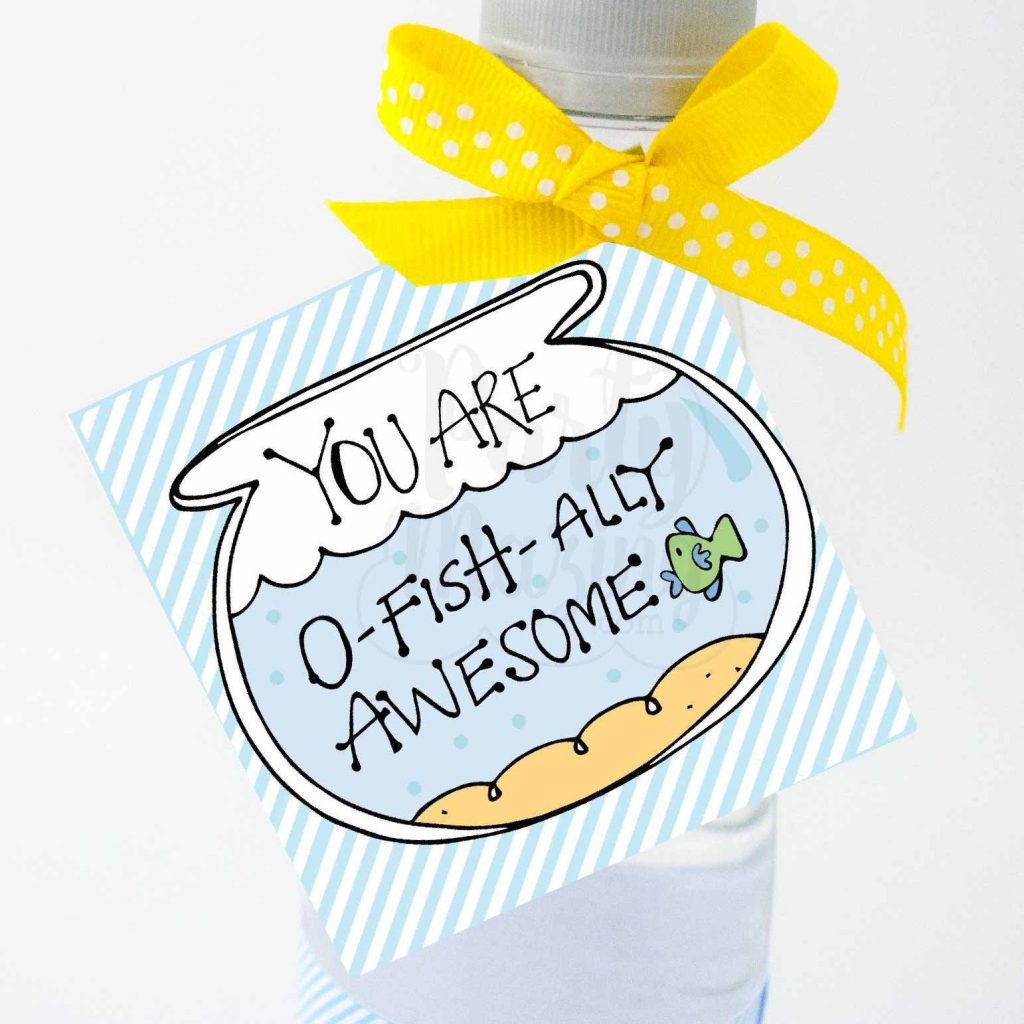 You are O-Fish-ally Awesome Printable Gift Tag | Fish Tag P003 ...