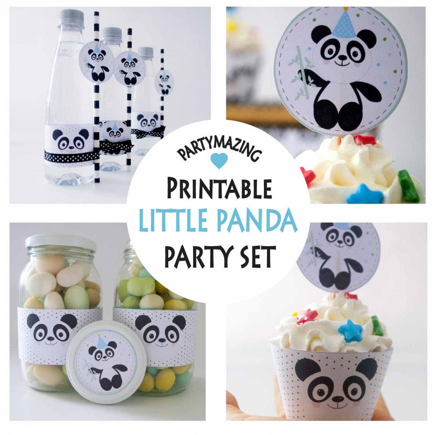 Little Panda Bear Printable Express Set E001 - Partymazing