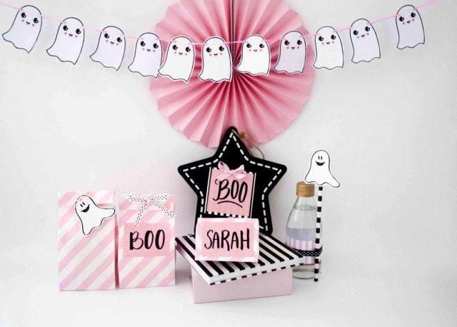 Pink Halloween Little Ghost Printable Decor | PK20 | E378 – Partymazing.com