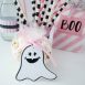 Printable Hand Drawn Pink Halloween Decor, Little Ghost Garland & Favor ...