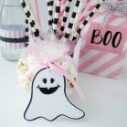 Pink Halloween Little Ghost Printable Decor | PK20 | E378 - Partymazing