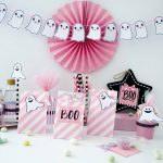 Printable Hand Drawn Pink Halloween Decor, Little Ghost Garland & Favor ...