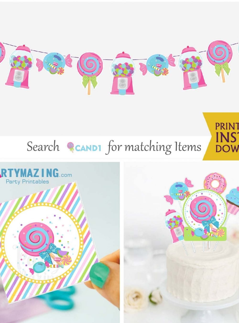 Printable Sweet Party Candyland Express Party Package | PK05| E181 ...