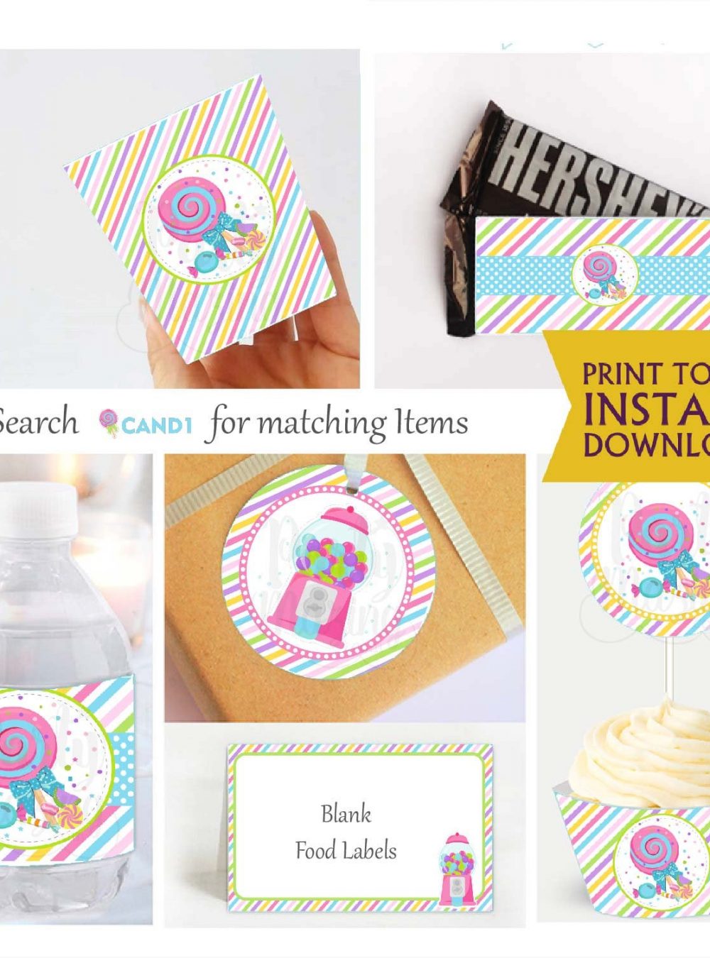 Printable Sweet Party Candyland Express Party Package | PK05| E181 ...