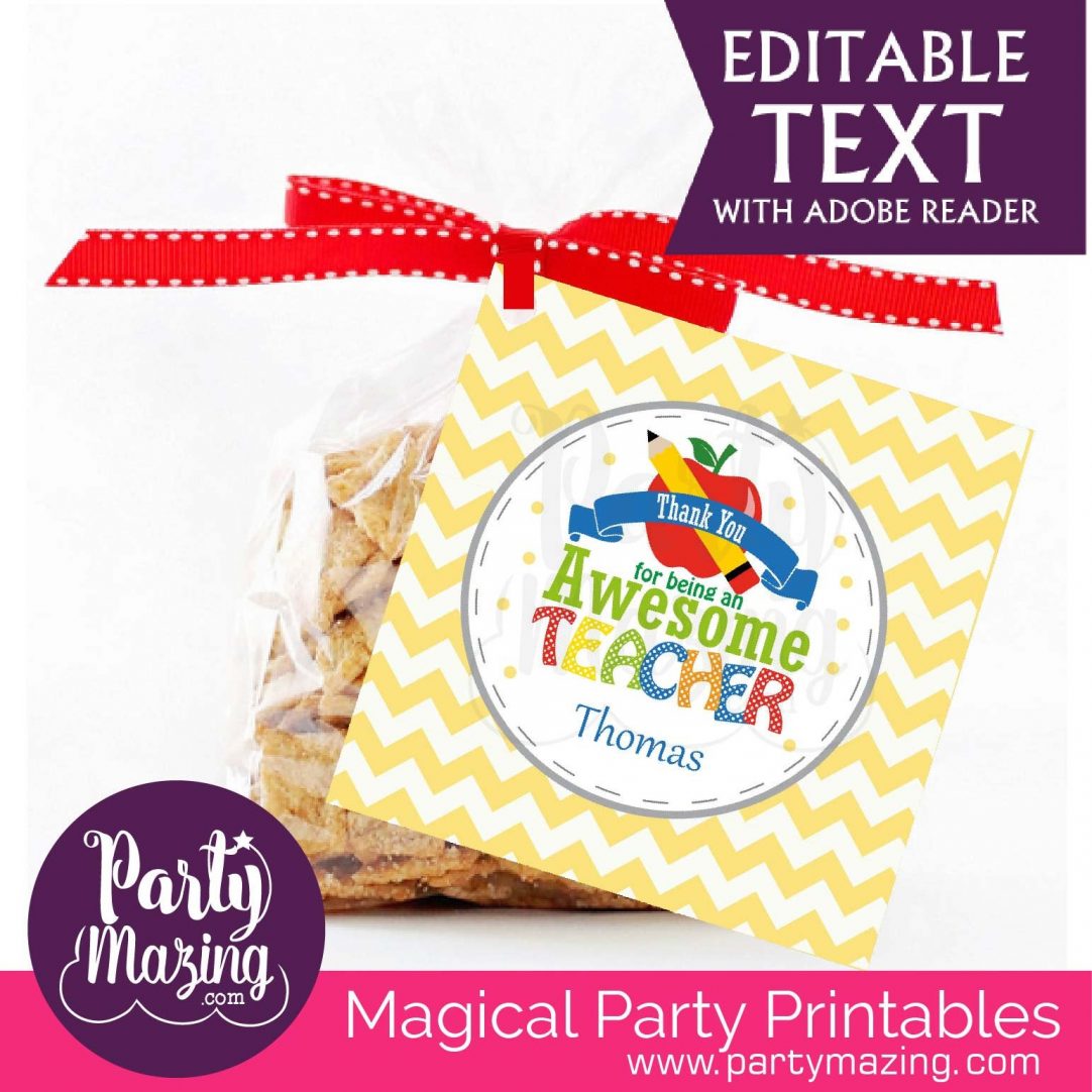 Awesome Teacher Printable Gift Tag | PK12| E117 – Partymazing.com