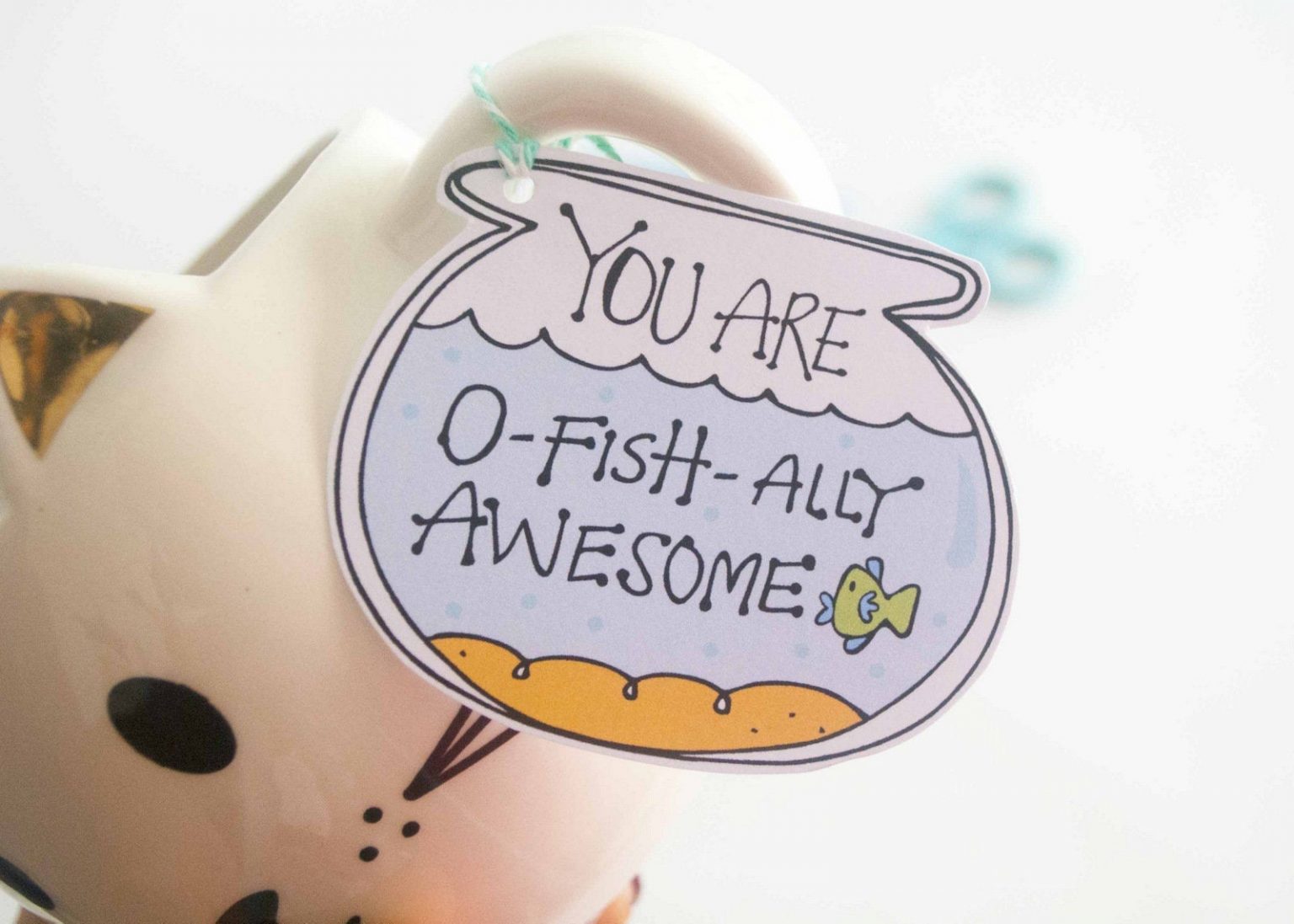 O-Fishally Awesome Printable Gift Tag P004 – Partymazing.com