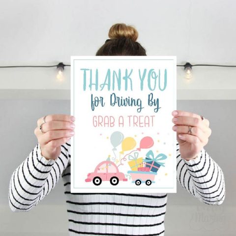 Printable Drive By Birthday Parade Sign | Editable 8x10 Thank You Treat ...