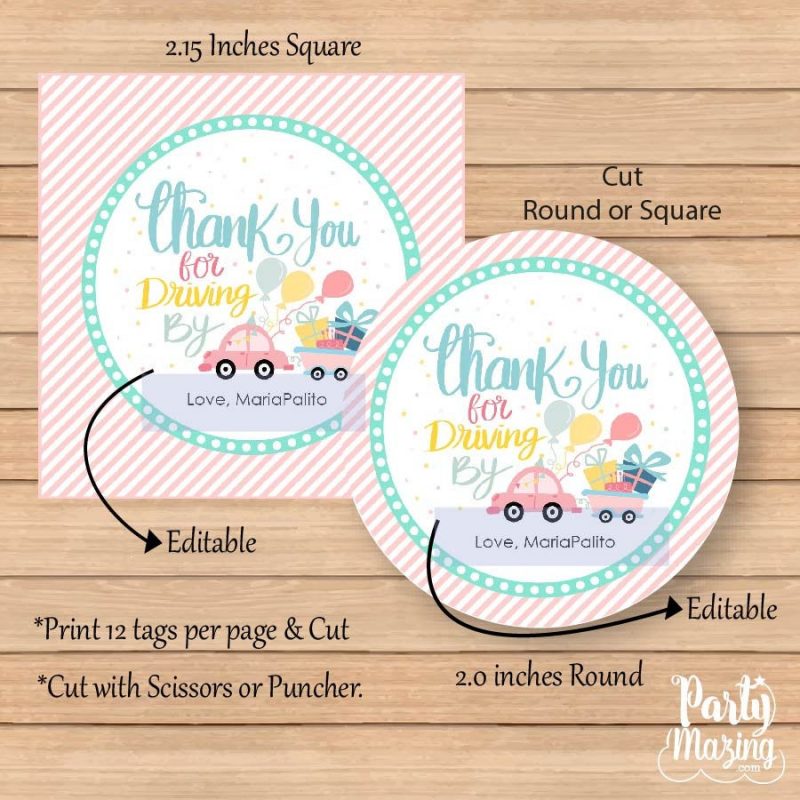 Drive By Birthday Parade Printable Favor Tag | PK33 | E259 – Partymazing