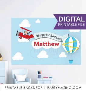 AirPlane Birthday Backdrop | Plane Personalized Sign| E037 ...