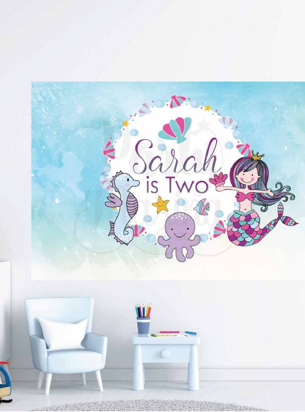 Mermaid Backdrop Printable Sign | E235 – Partymazing