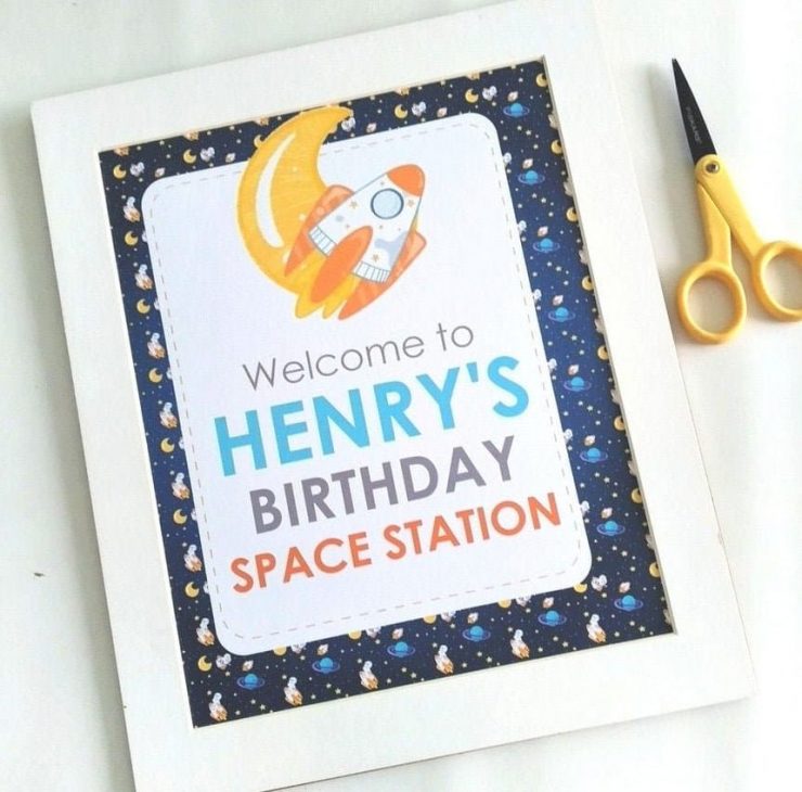 Editable Outer Space Printable Welcome Sign | E491 – Partymazing.com