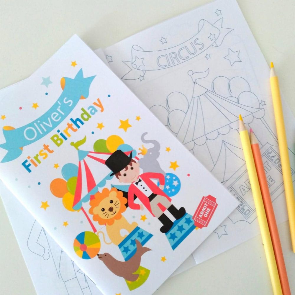 Personalized Circus Printable Coloring Books | E424 – Partymazing.com