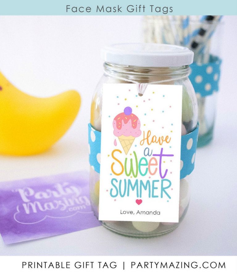Ice Cream Sweet Summer Printable Gift Tag Template | E534 – Partymazing.com