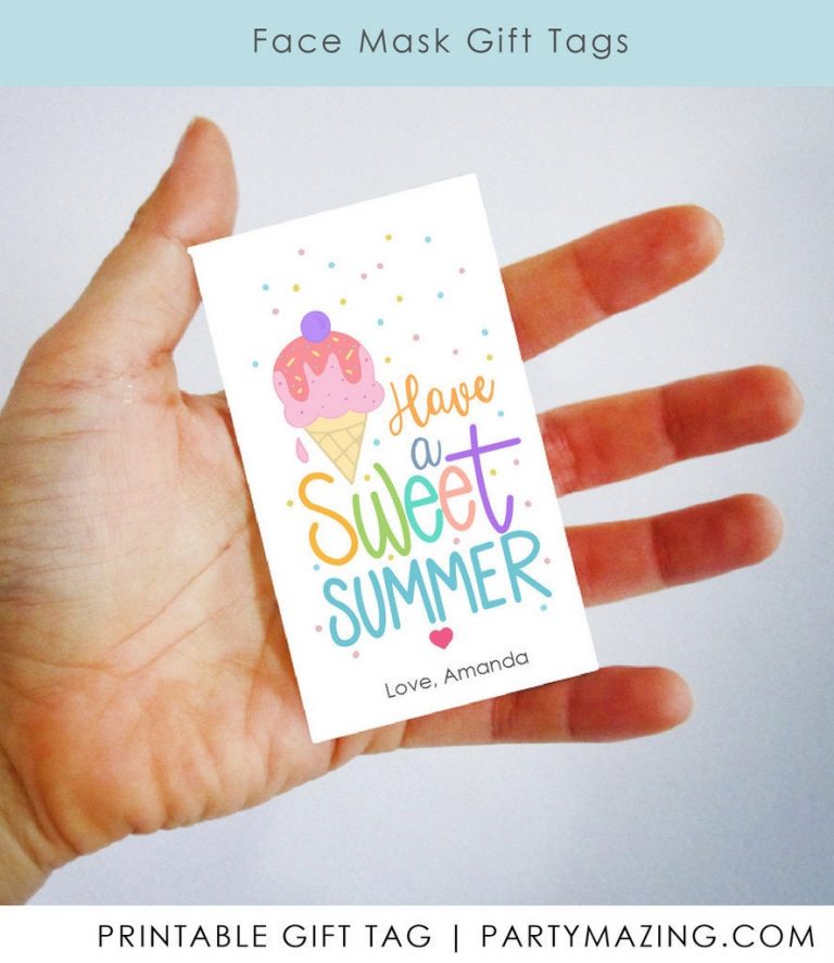 Ice Cream Sweet Summer Printable Gift Tag Template | E534 – Partymazing.com