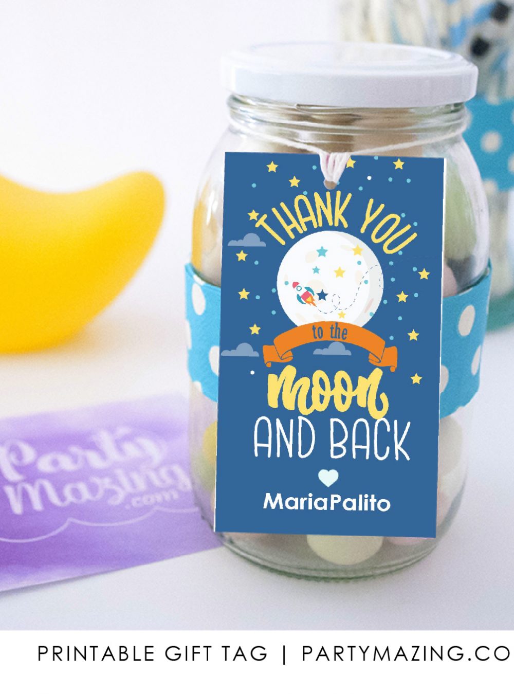 Thank you to the Moon and Back Printable Gift Tag E481 – Partymazing
