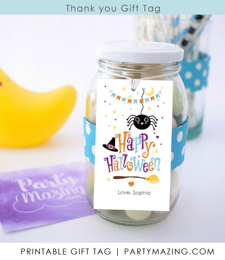 Editable Kids Spider Tag | Printable Happy Halloween Treat Bag Label ...
