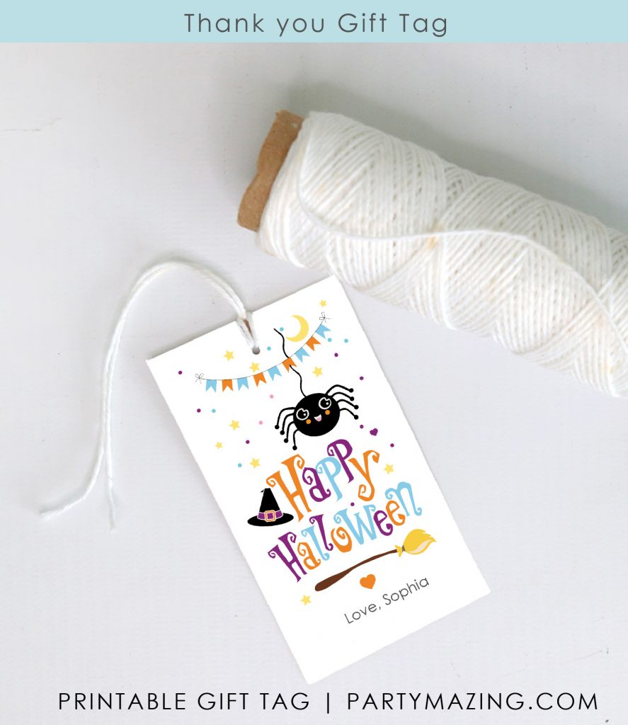 Editable Kids Spider Tag | Printable Happy Halloween Treat Bag Label ...
