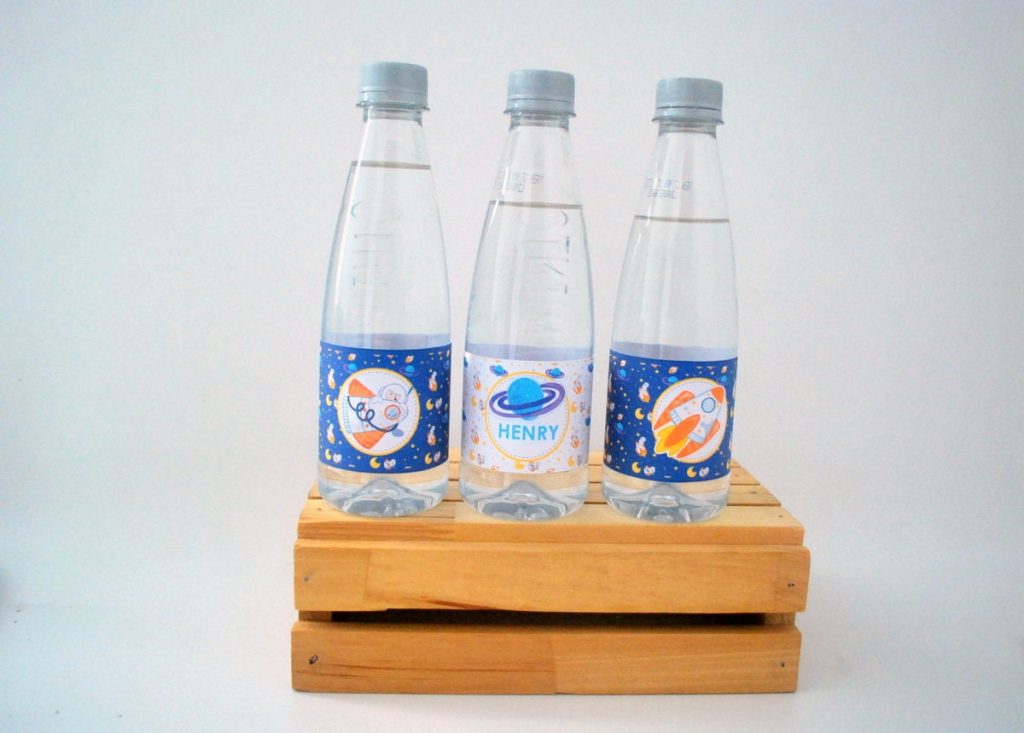 Space Birthday Water Bottle Labels | Printable Outer Space Rocket ...