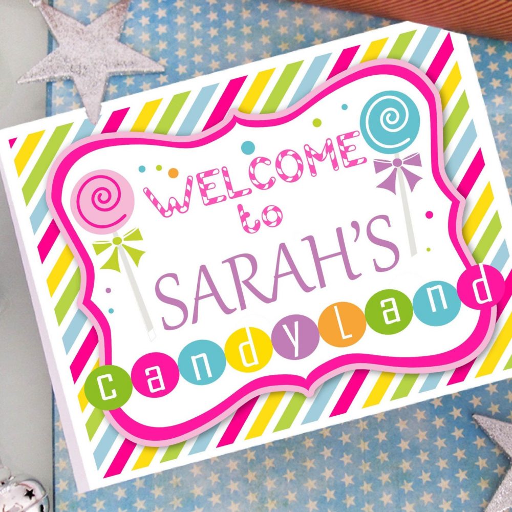 CandyLand Printable Welcome Sign | Candy Shoppe Backyard Sign E076 ...