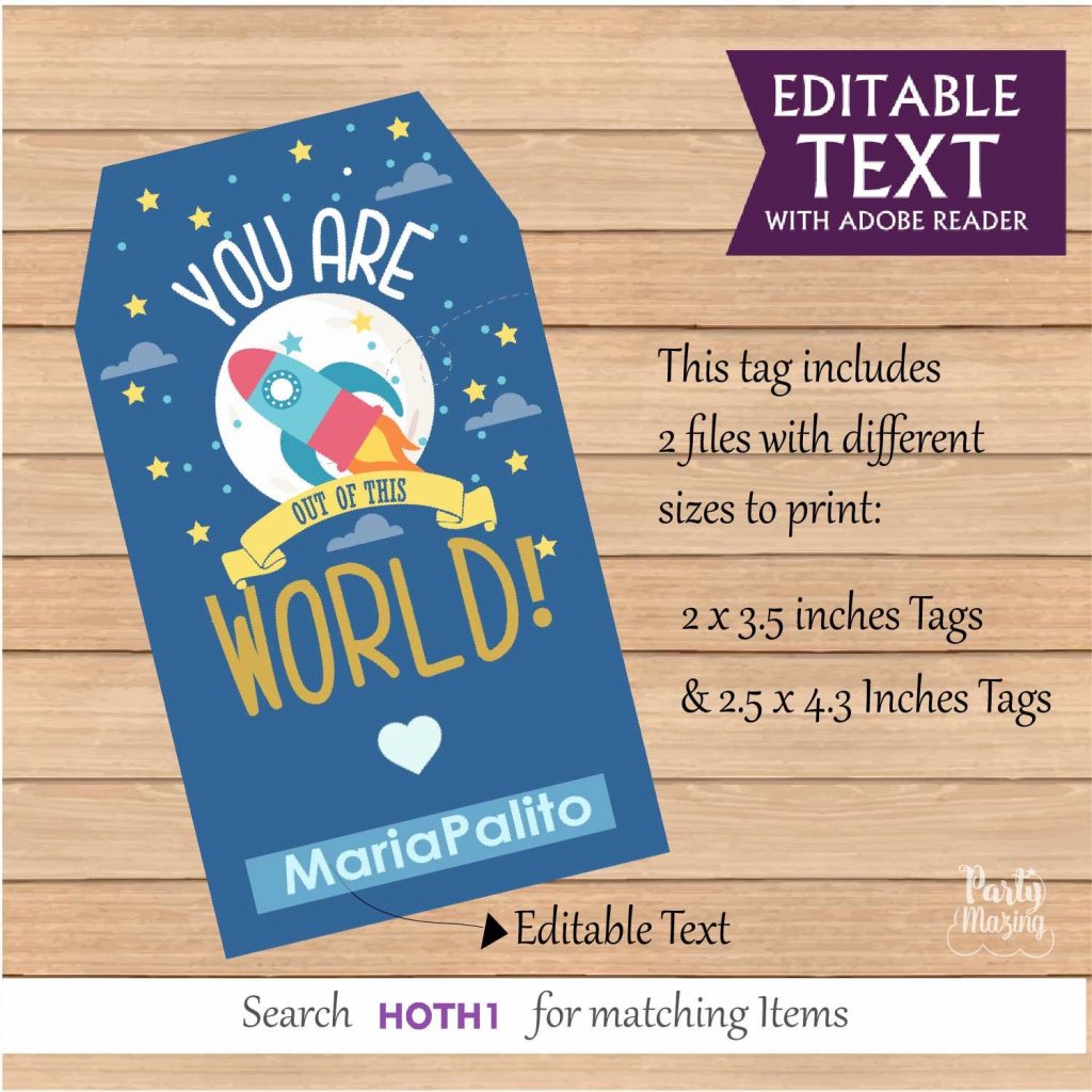 You are out of this World Printable Gift Tag | E070 – Partymazing.com