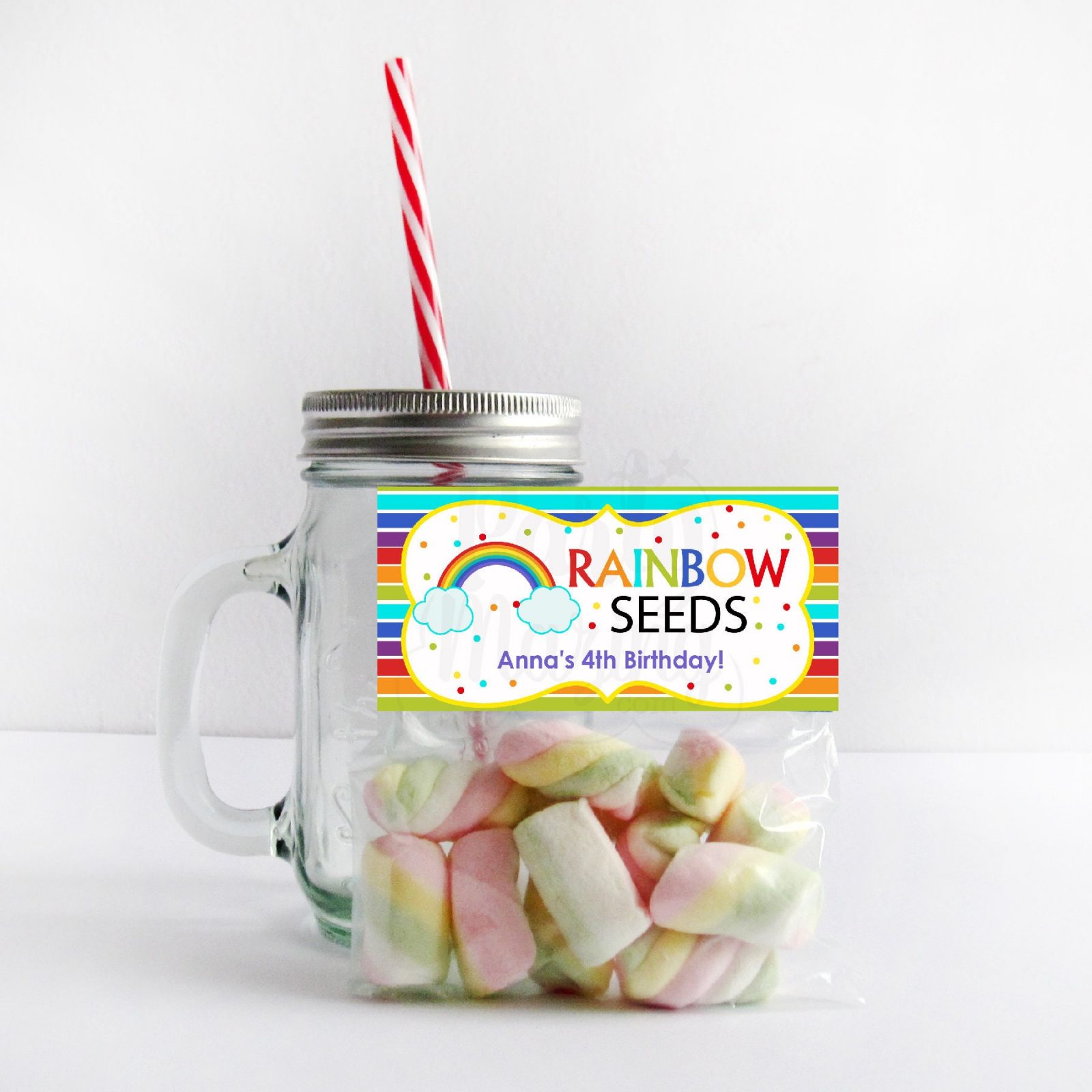 Printable Raibow Seeds Treat Bag Topper | Editable Party Favors | E031 ...