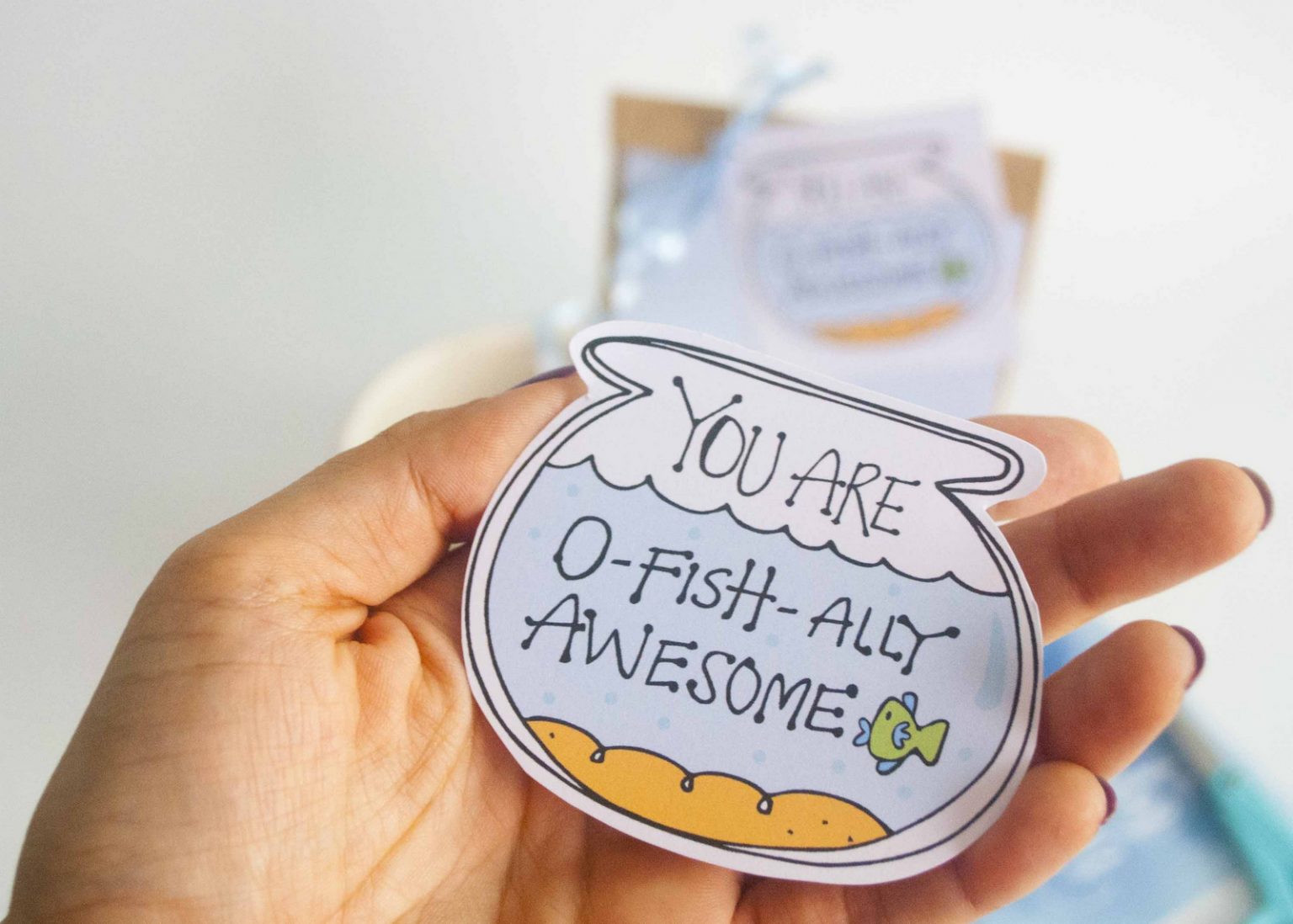 O-Fishally Awesome Printable Gift Tag P004 – Partymazing.com