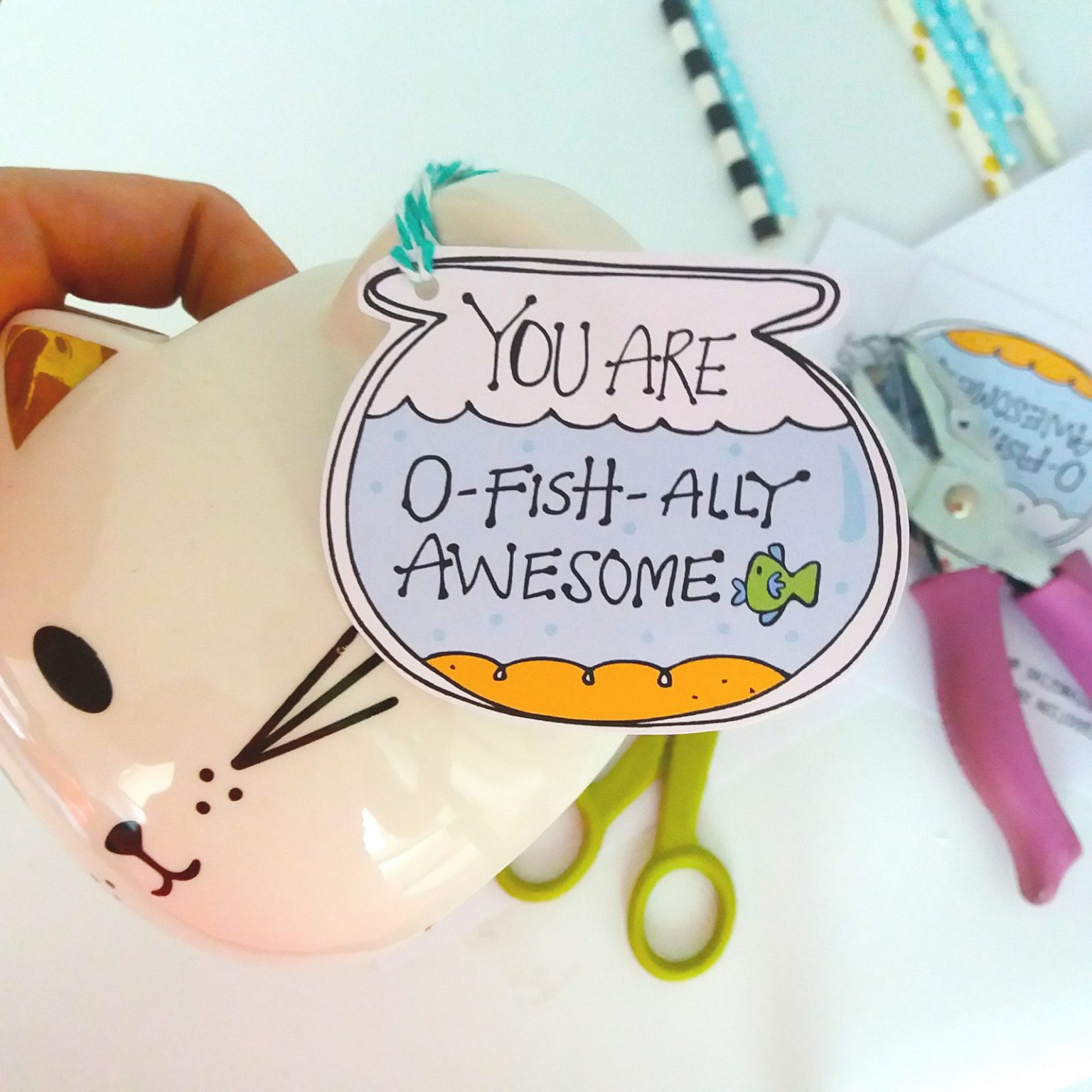 O-Fishally Awesome Printable Gift Tag P004 – Partymazing.com