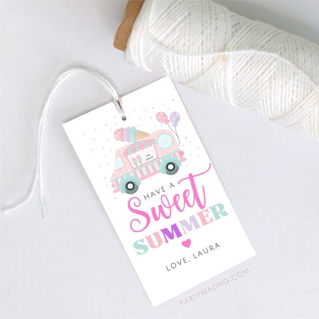 Sweet Summer Party Tag Template E584 – Partymazing.com